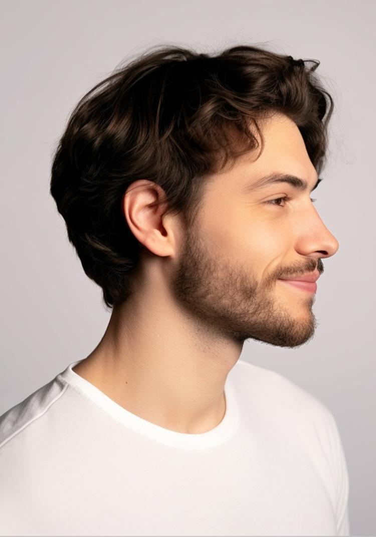 French Lace with PU Perimeter and Folded French Lace Front Stock Toupee