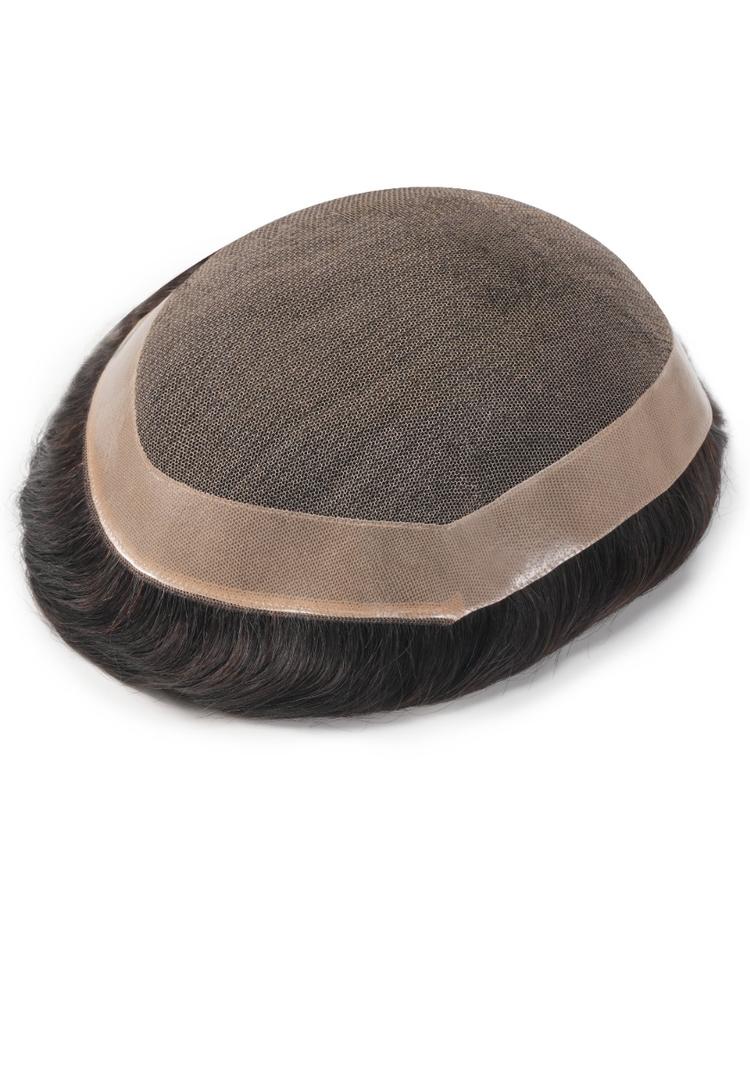 French Lace with PU Perimeter and Folded French Lace Front Stock Toupee