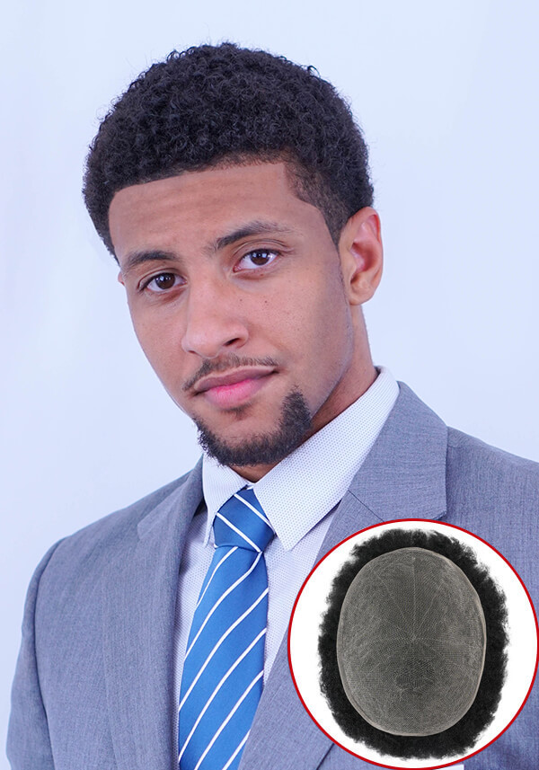 Zane | German Lace Afro Man Weave Hair System