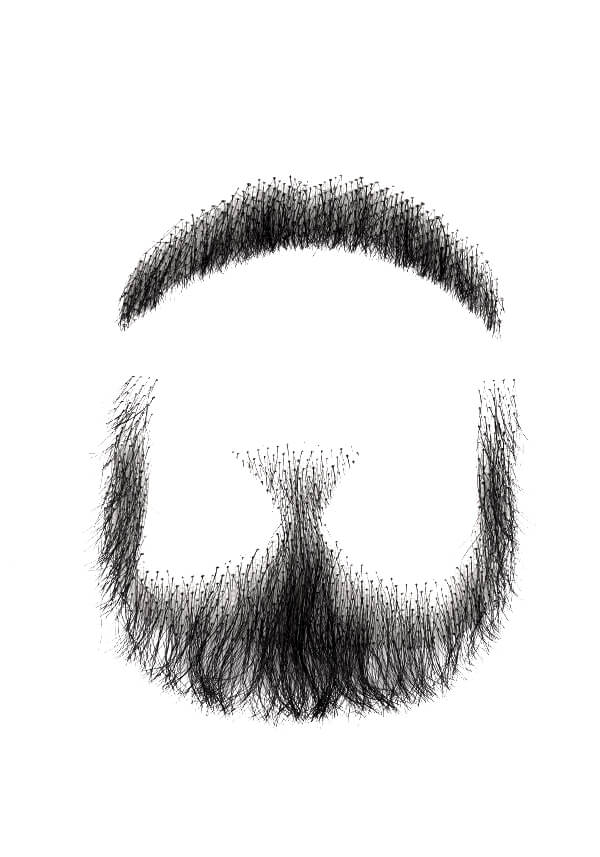 Realistic 100% Human Hair Fake Lace Face Beard