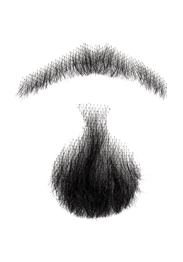 Realistic 100% Human Hair Fake Lace Face Beard