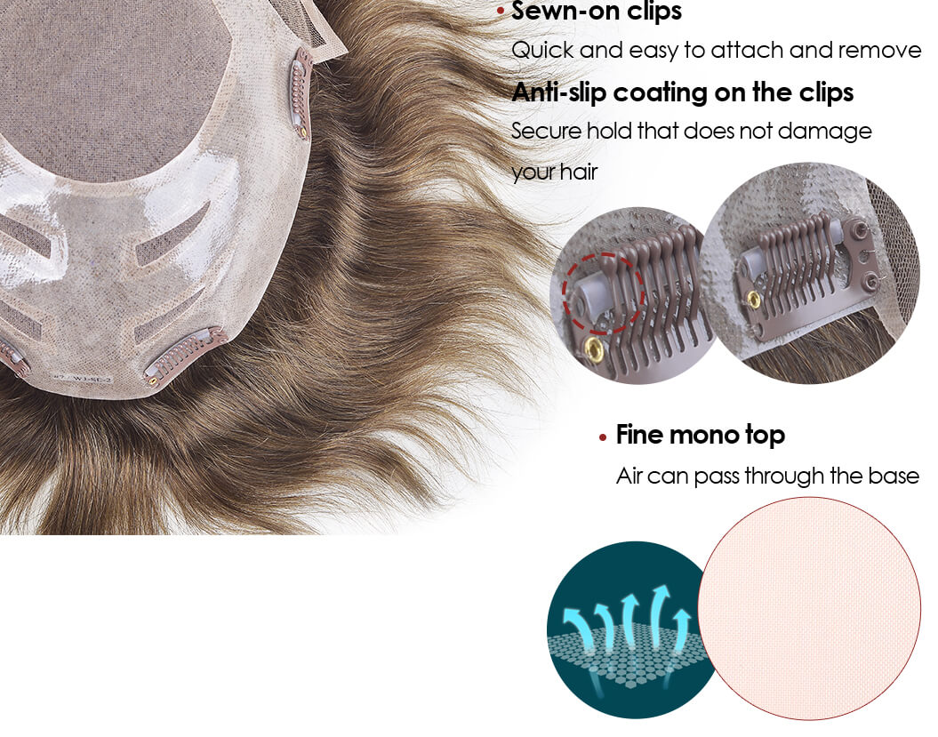 Men’s Hair Patch Clip System with a Lace Front | Clip-On Hair System