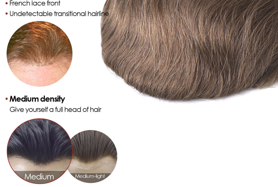 Men’s Hair Patch Clip System with a Lace Front | Clip-On Hair System